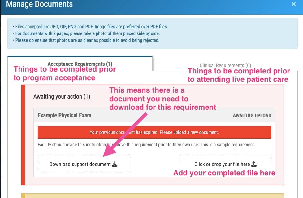 Students: Manage Documents – Knowledge Base